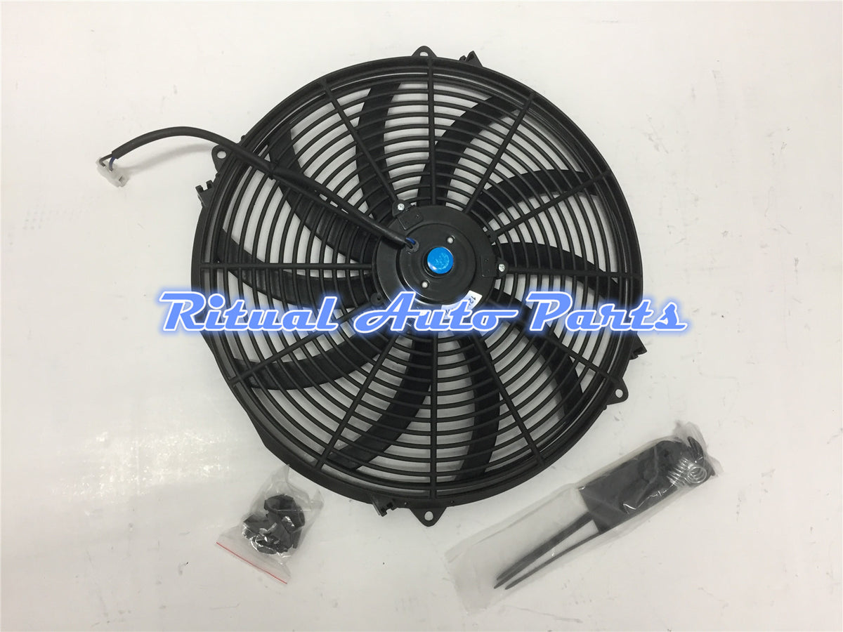 Universal 16 inch 12V volt Electric Cooling Fan Thermo Fan + Mounting ...